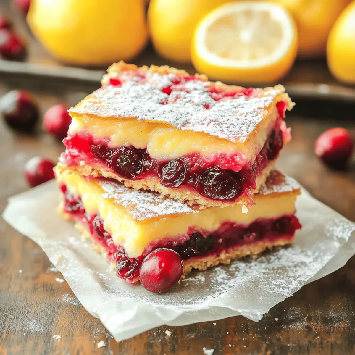 Irresistible Cranberry Lemon Bars with Buttery Goodness