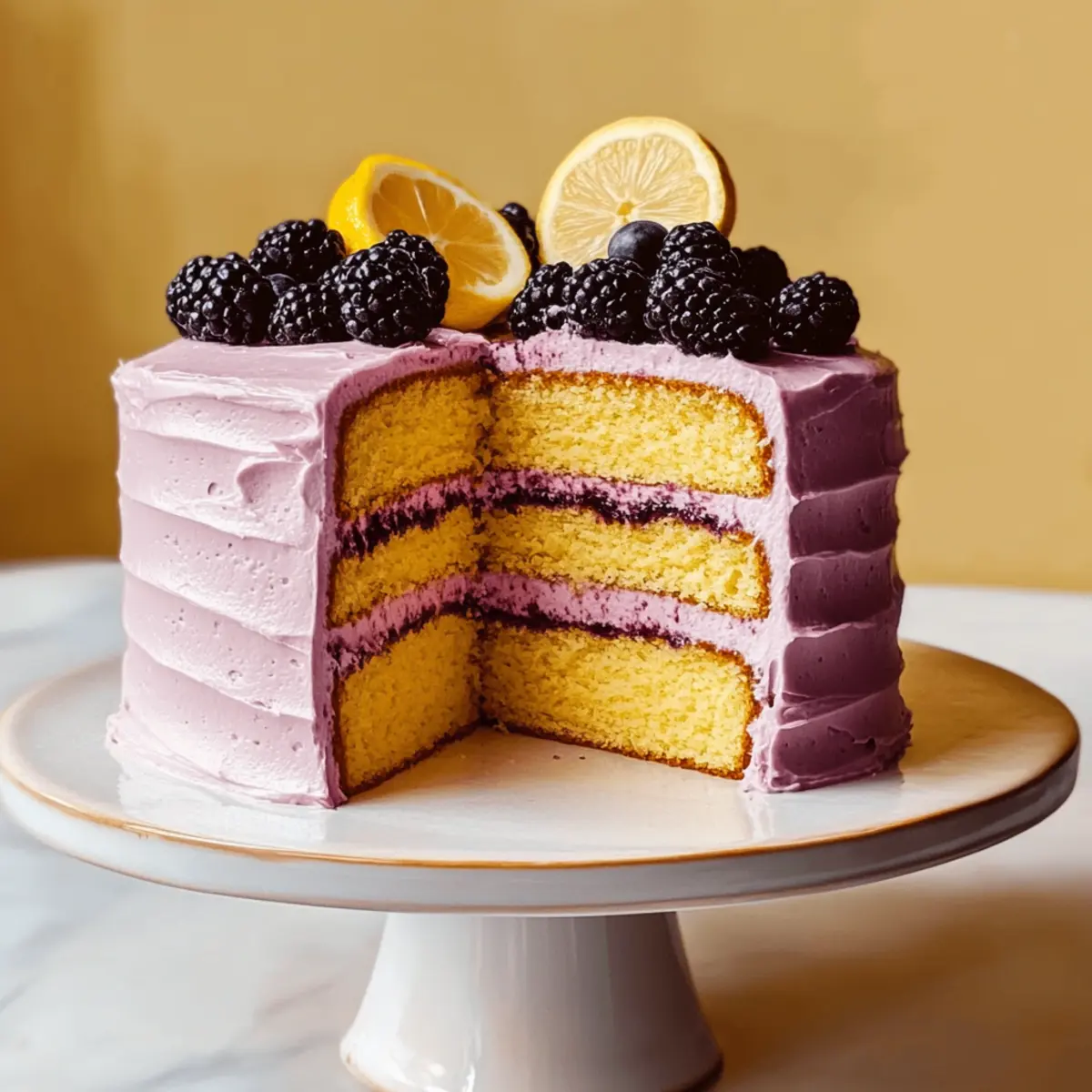 Ultimate Lemon and Blackberry Stripe Cake: Deliciously Elegant