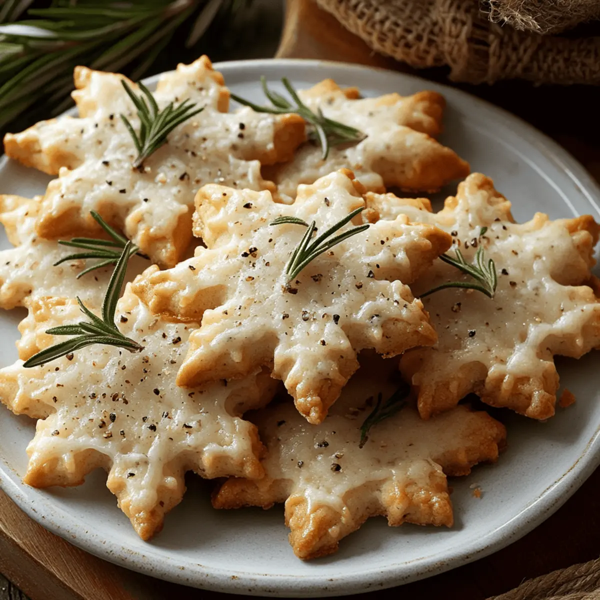 Easy Savory Rosemary-Parmesan Snowflake Cookies Recipe